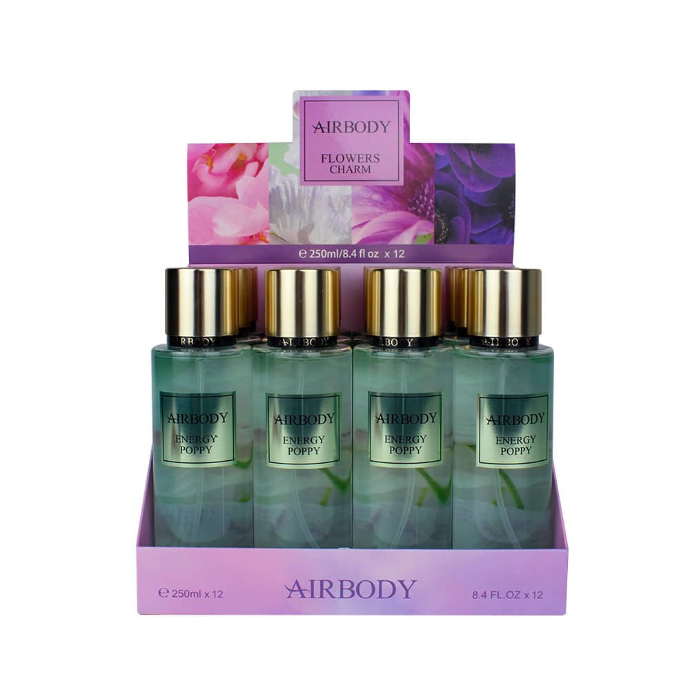 Airbody Fragrances Body Mist – Energy Poppy Display (4403) AB5010 Airbody Fragrances Body Mist – Energy Poppy Display (4403) AB5010